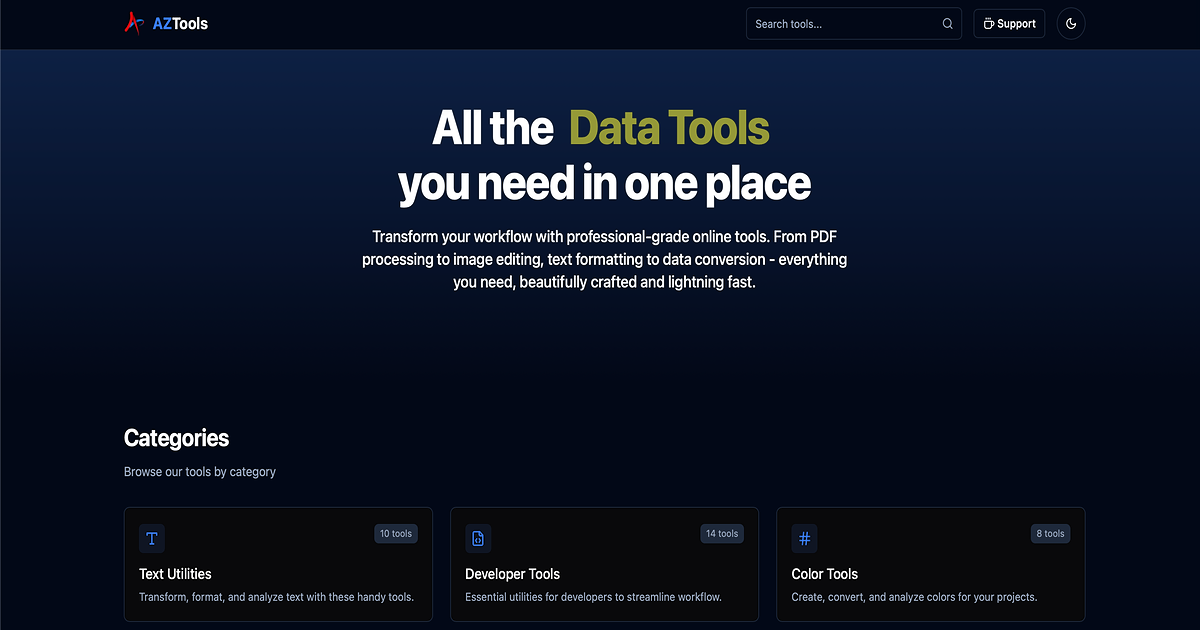 AZ Tools - Professional Online Toolkit for Everyone